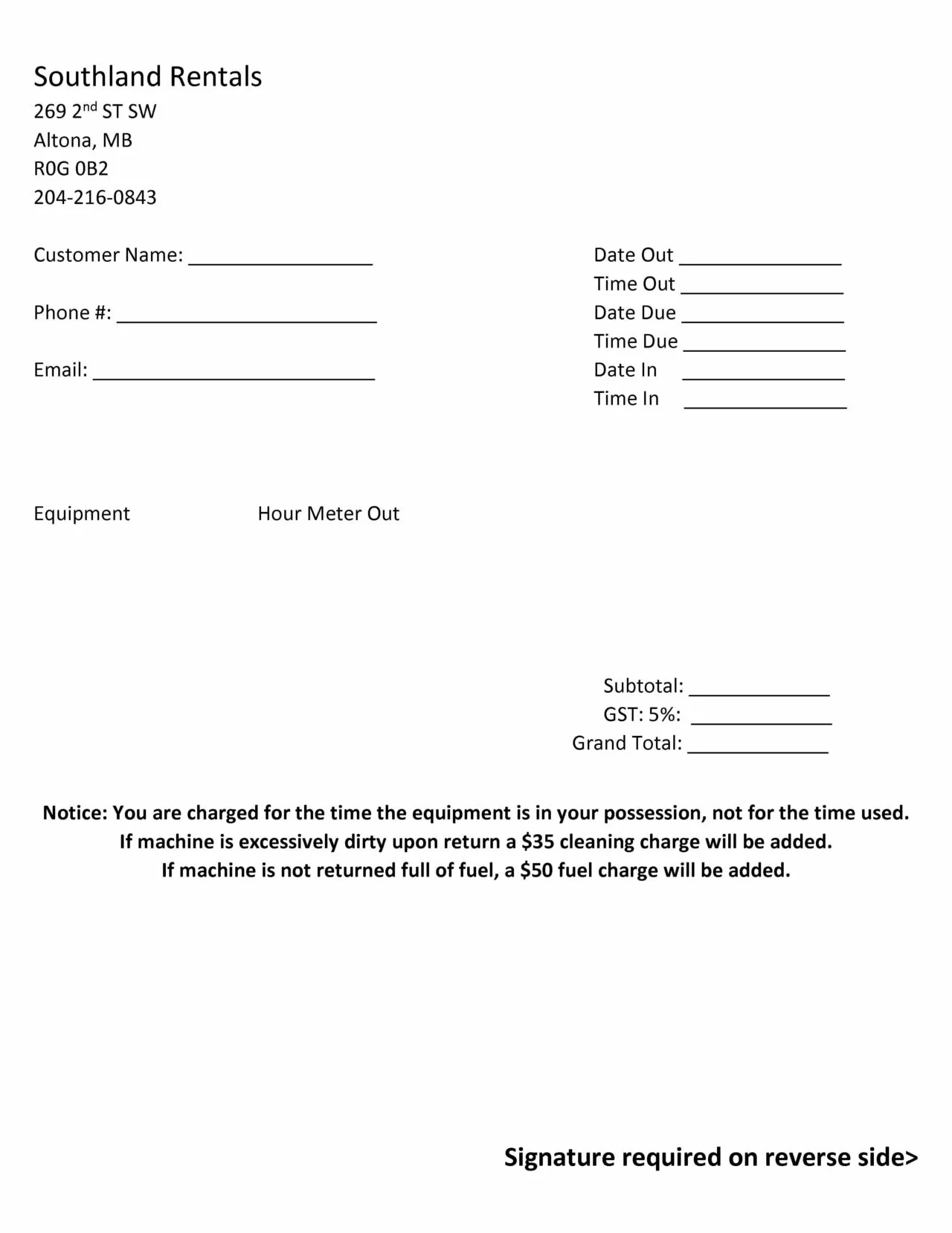 Southland Rentals - Just Plain Business