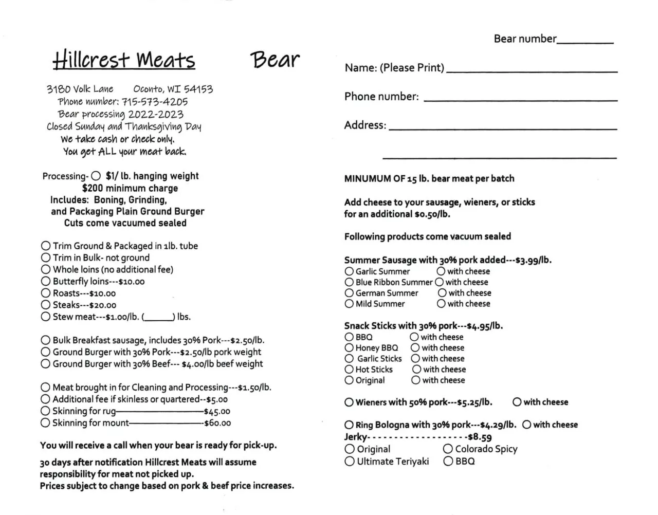 Hillcrest Meat Processing - Just Plain Business