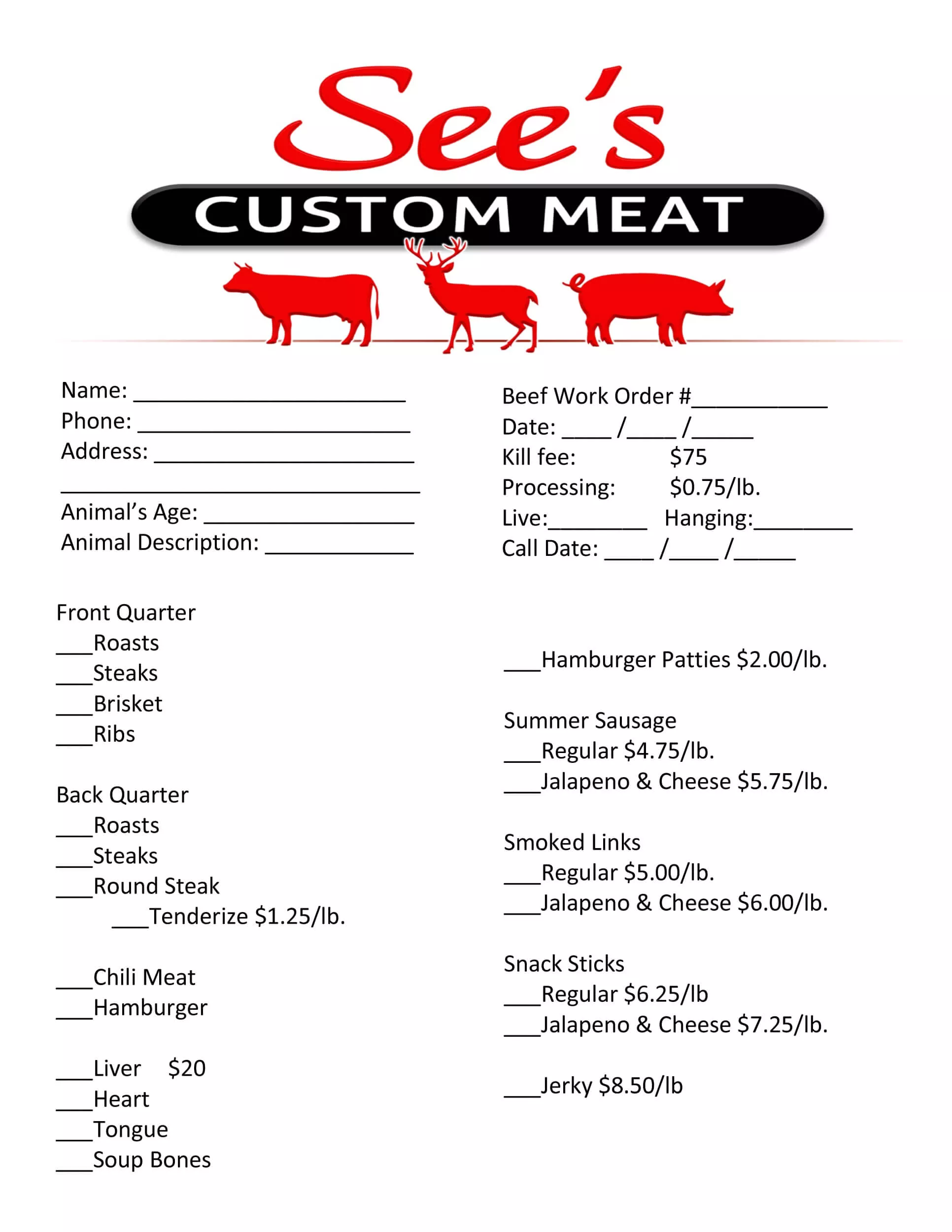 See’s Custom Meat - Just Plain Business