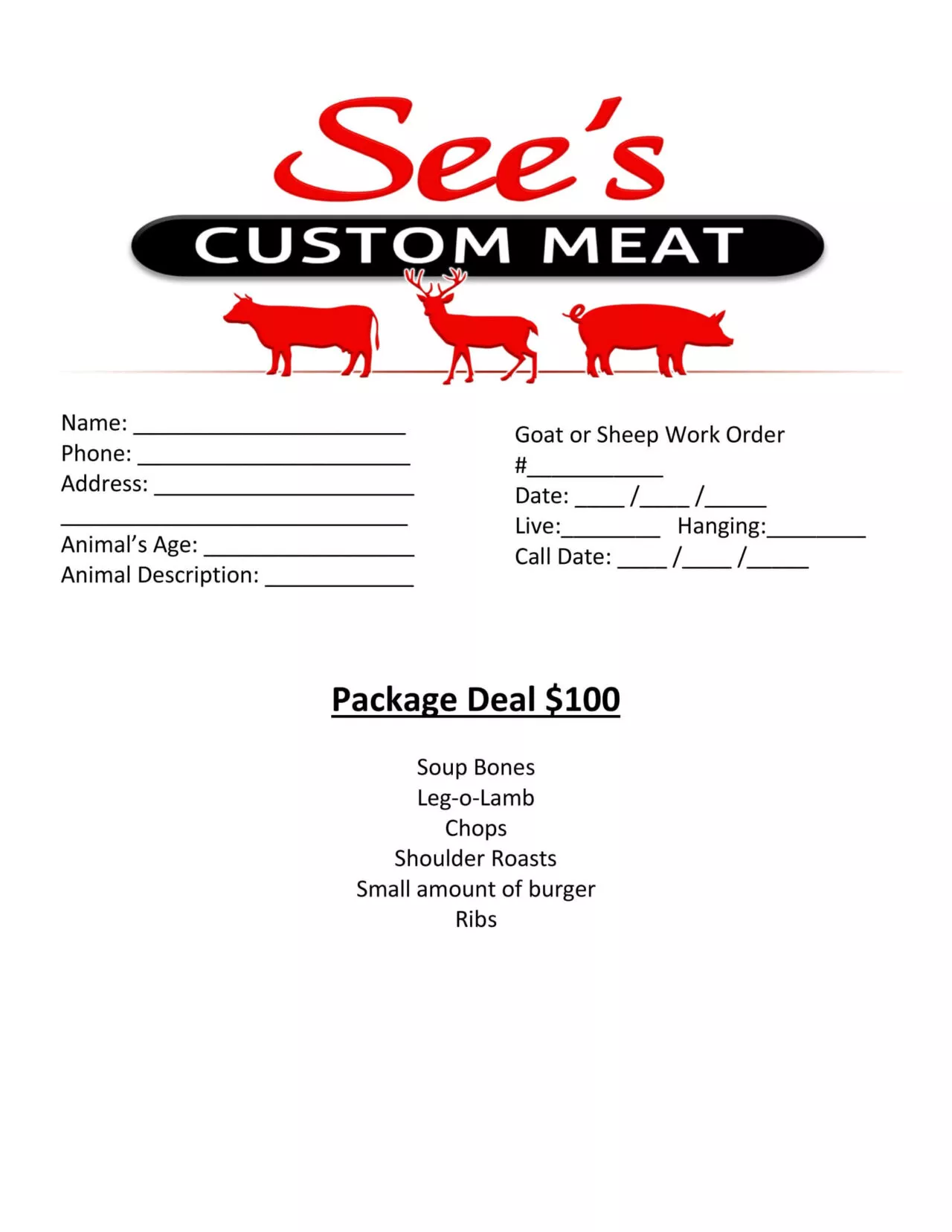 See’s Custom Meat - Just Plain Business