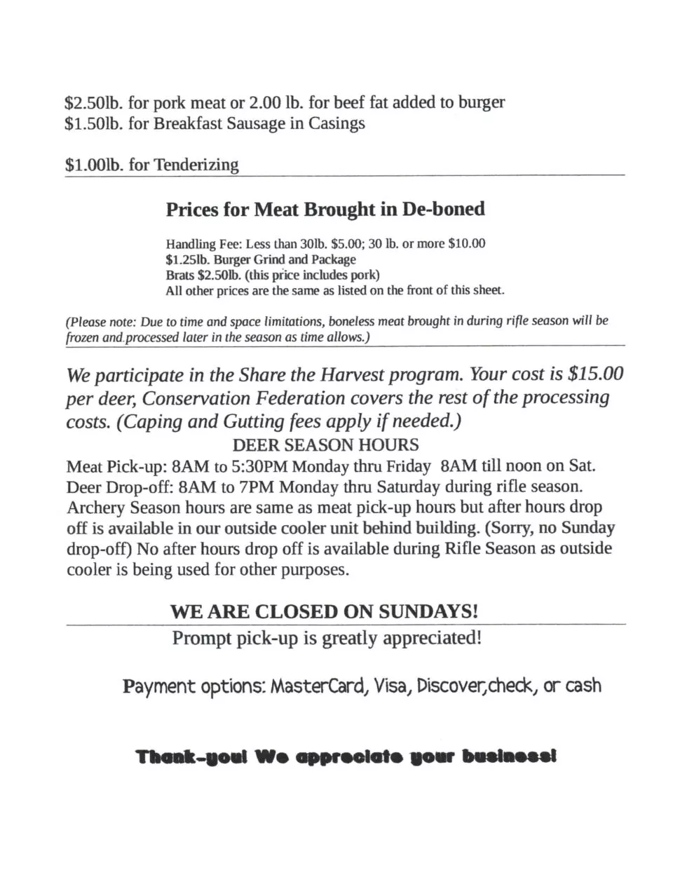 Mark’s Meat Processing - Just Plain Business