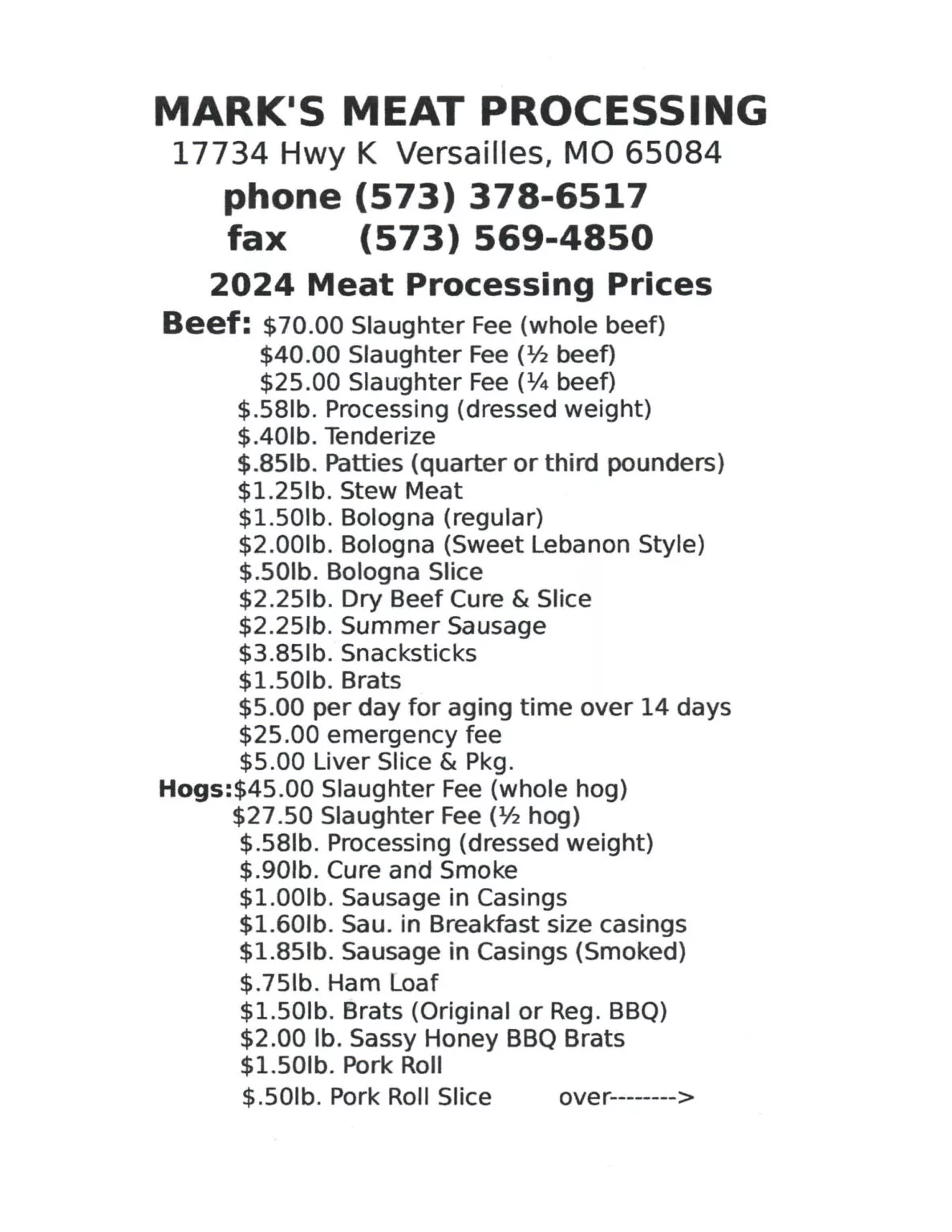 Mark’s Meat Processing - Just Plain Business