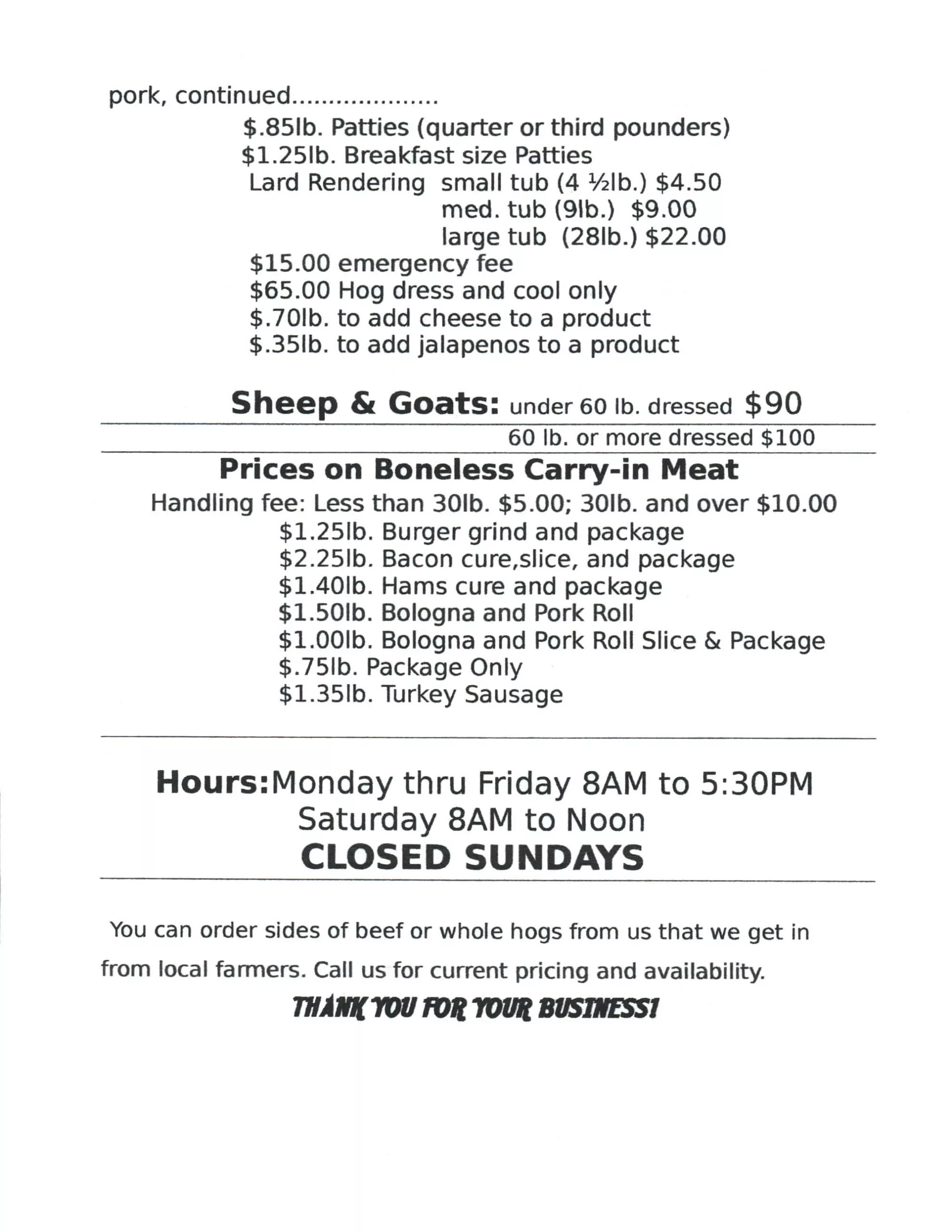 Mark’s Meat Processing - Just Plain Business