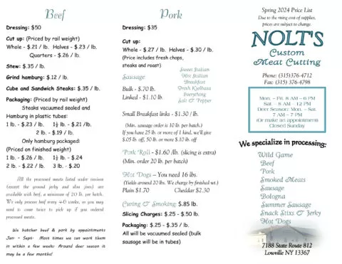 Nolt’s Custom Meat Cutting - Just Plain Business