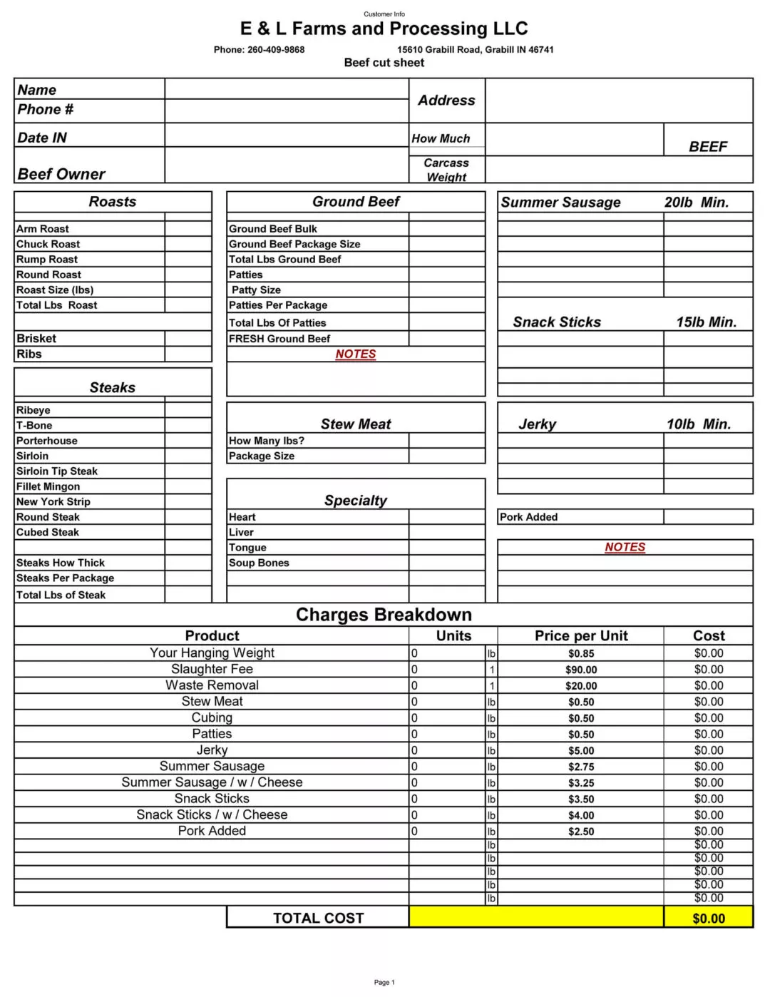 E & L Farms Meat Processing - Just Plain Business