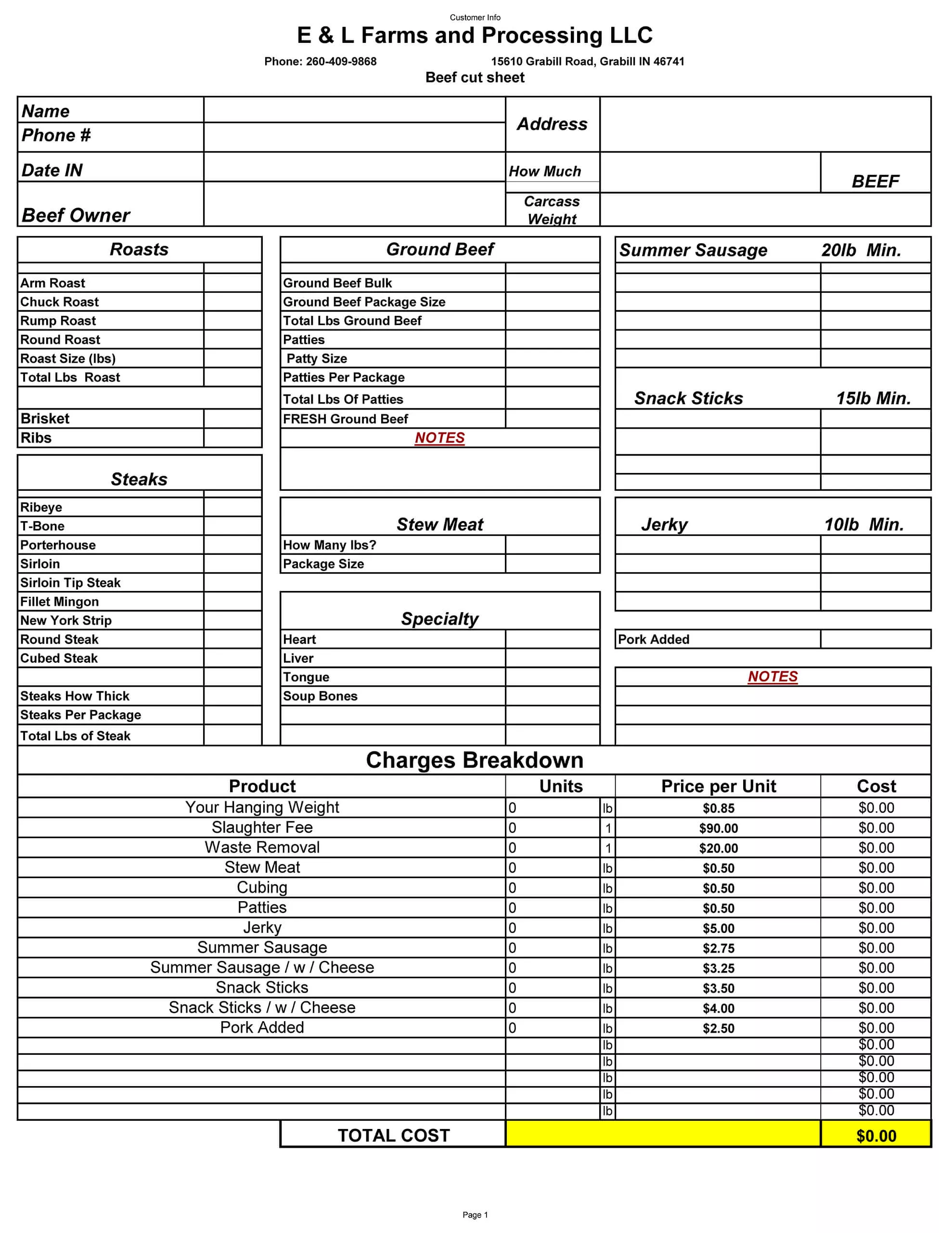 E & L Farms Meat Processing - Just Plain Business