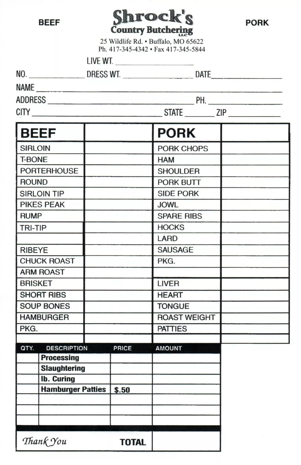 Shrock’s Country Butchering - Just Plain Business
