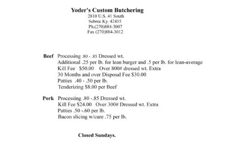 Yoder’s Custom Butchering - Just Plain Business