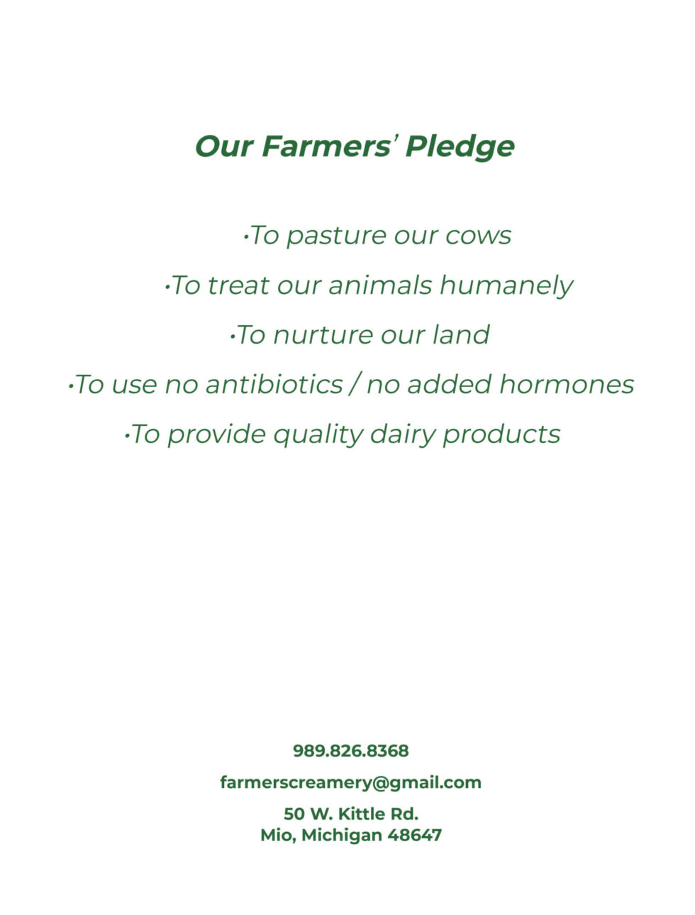The Farmer's Creamery of Michigan - Just Plain Business