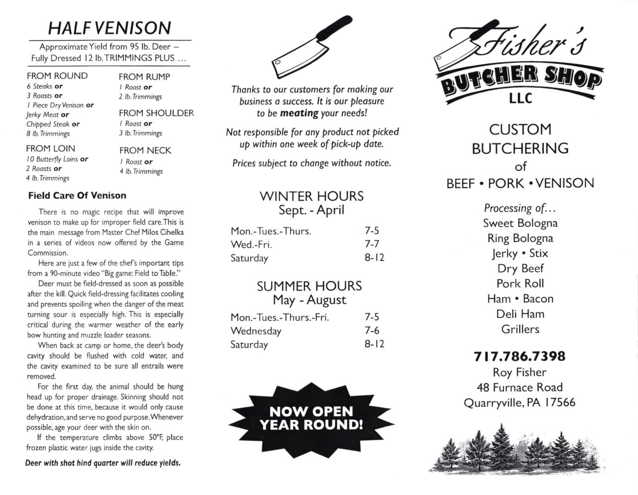 Fisher’s Butcher Shop - Just Plain Business