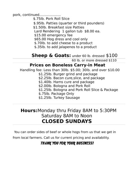 Mark’s Meat Processing - Just Plain Business
